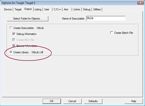 µvision user s guide create a library file