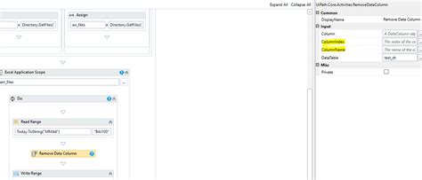 how to delete specific column activities uipath community forum