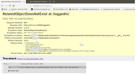 relatedobjectdoesnotexist error inspite of using if statement