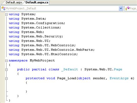 understanding code behind with vs 2005 web application projects