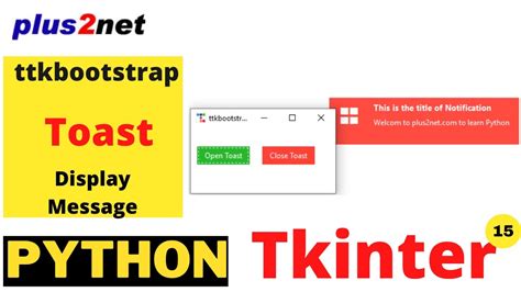 toast of ttkbootstrap to show help text with duration and position 15
