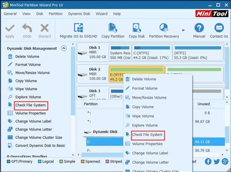 how to check volume file system minitool partition wizard tutorial