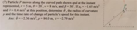 Solved 7 Particle P Moves Along The Curved Path Shown And