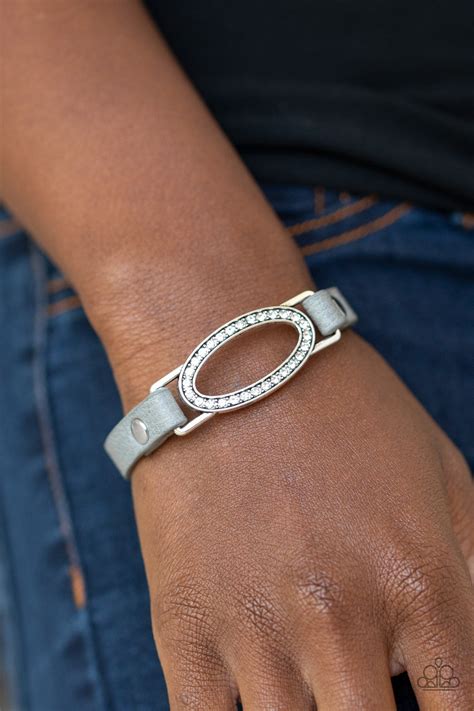 Paparazzi Another Round Of Rhinestones Silver Wrap Bracelet