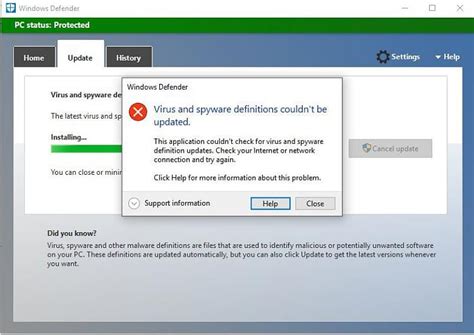 defender update failed error 0x80240017 the kb2267602 version 1 313 955