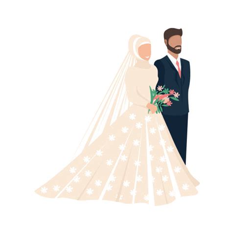 Muslim Couple Wedding Card Illustrations Royalty Free Vector Graphics