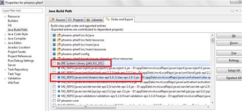 stax eclipse can t find latest java 1 6 methods for