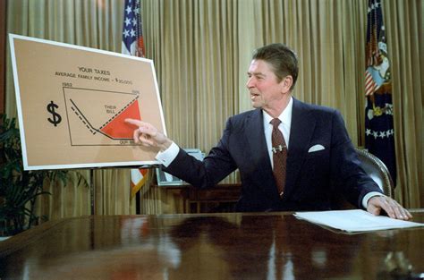 U S President Ronald Reagan Addresses The Nation From The Oval Office