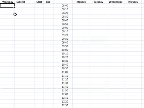 free school schedule template