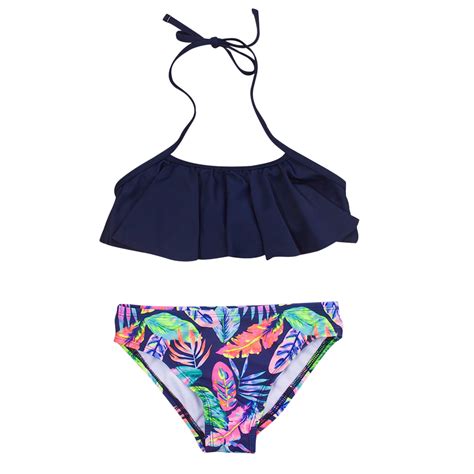 Jikolililili Girls Alania Flounce Bikini Beach Sport 2 Piece Swimsuit