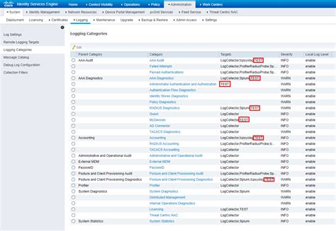 solved how to configure syslog in ise cisco community