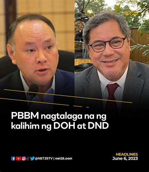 Net25 On Twitter Pbbm Nagtalaga Na Ng Kalihim Ng Doh At Dnd