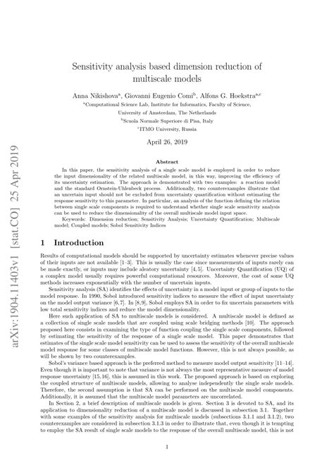 pdf sensitivity analysis based dimension reduction of multiscale models