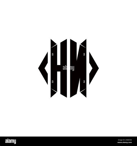 Hn Logo Monogram With Shield Shape Designs Template Vector Icon Modern