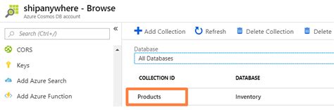 step 2 creating a cosmos db account and a collection