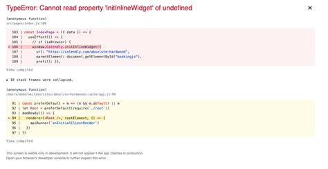 javascript itinlinewidget is not defined on first
