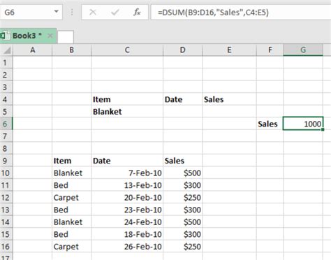 excel formula how to use the excel dsum function excelchat images