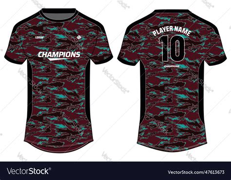 Camouflage Sports Jersey T Shirt Design Flat Vector Image