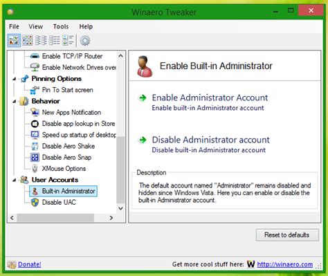 enable or disable the administrator account in windows 10