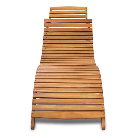 Garden And Outdoors Fesjoy Sun Lounger Folding Curved Reclining Wooden