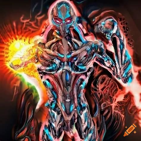 Epic Fusion Of Crysis Crynet Nanosuit And Ultron Artwork On Craiyon