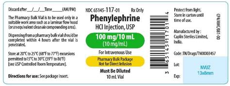 Phenylephrine Hydrochloride Injection Fda Prescribing Information