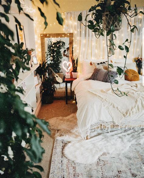 This Lovely Bedroom With Cozy Lights And Plants R Cozyplaces