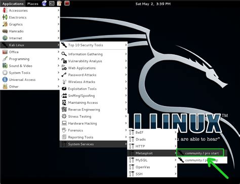 starting metasploit kali linux 2 windows penetration