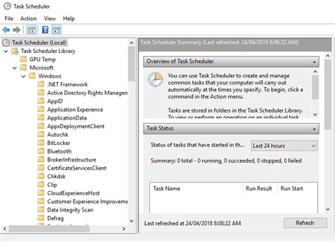 ok i have no task scheduler library in my task scheduler th hp