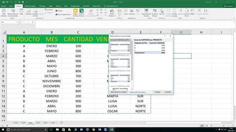 Excel Tabla Dinámica Recomendada Crear Tablas Rápidamente