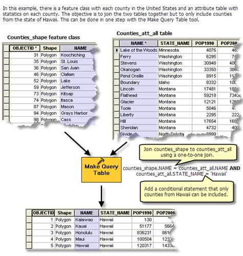 examples of queries with the make query table tool—arcmap documentation