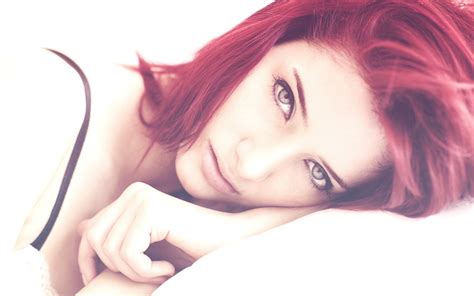 Lingerie Women Green Eyes Susan Coffey Redhead Face Model Hd