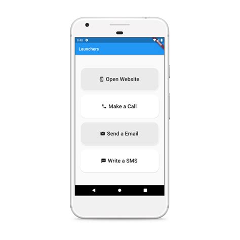 flutter url launcher website call sms email