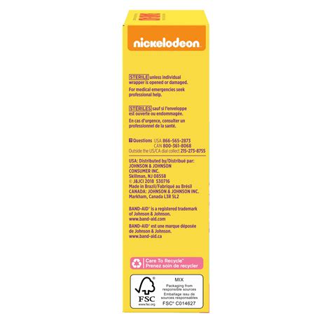 Band Aid Bandages Nickelodeon Sunny Day Assorted Sizes 20 Ct