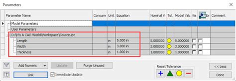 it s a cad world automation through linked inventor parameters
