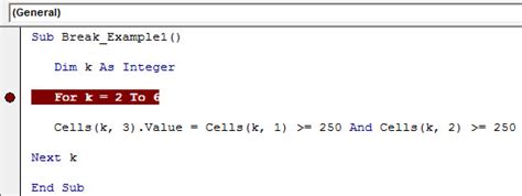 vba break top 2 methods to apply breakpoints in vba