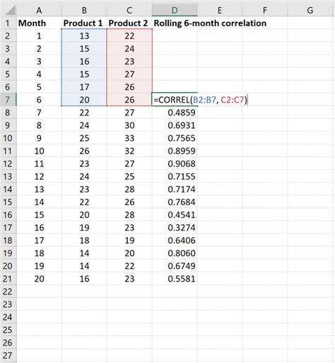 how to calculate rolling correlation in excel statology