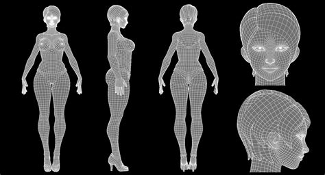 female stylistic base body character 3d model turbosquid 1217382 maya