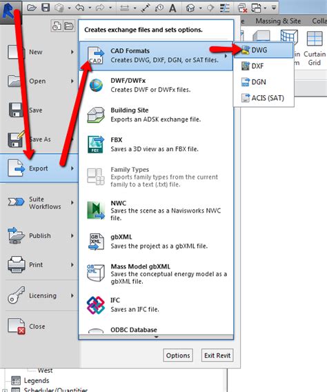 revit how to export a model to dwg as 3d solid revit