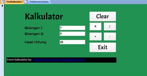 Cara Membuat Form Kalkulator Menggunakan Visual Basic Di Ms Access