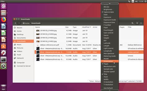 nautilus exif pdf and audio metadata tag columns