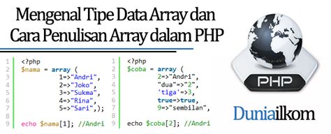mengenal tipe data array dan cara penulisan array dalam