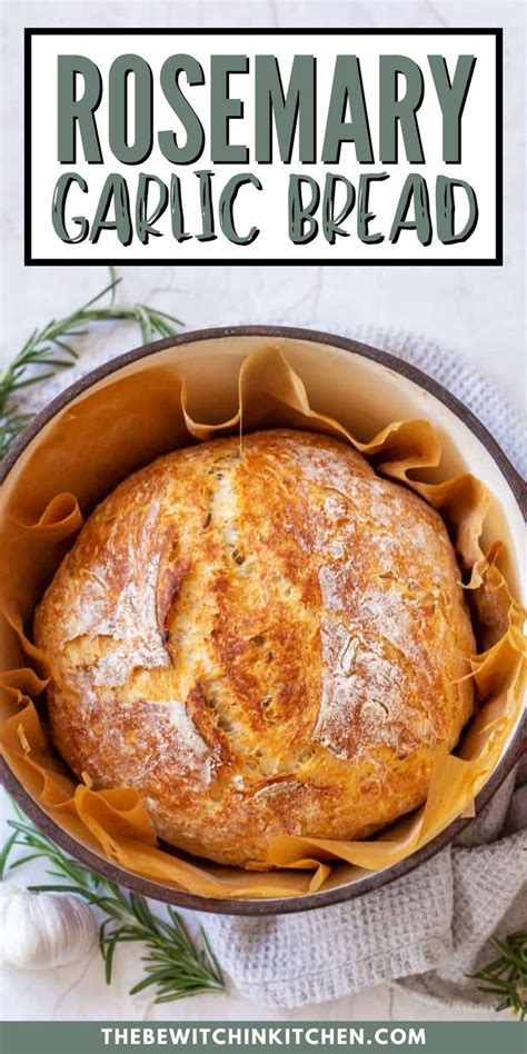 Rosemary Garlic Bread In A Pan With Text Overlay