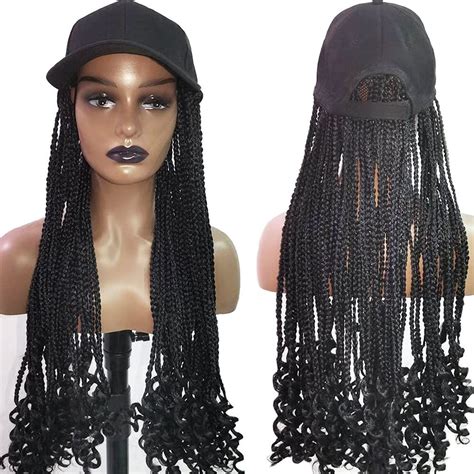 Braided Wigs Hat Wig Long Braiding Hair Cap Wigs For Black Women Box