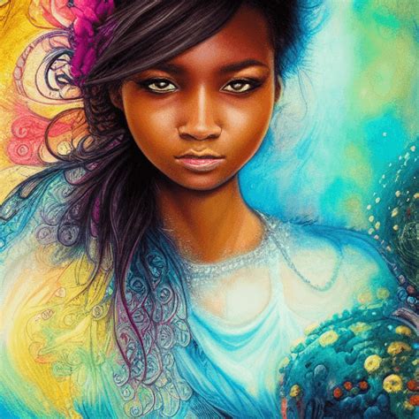 Dark Skinned Adorable Woman Portrait · Creative Fabrica