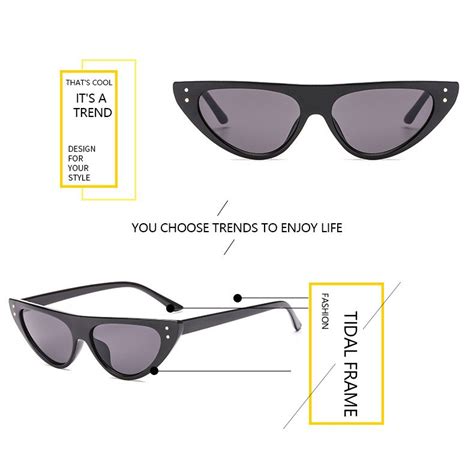 2021 Cute Sexy Retro Cat Eye Sunglasses Women Small Black White