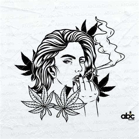 Girl Smoking Weed Svg File Rasta Lady Clipart Dope Diva Etsy Uk