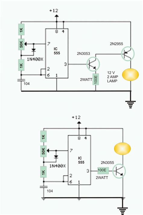 electronics projects 12 volt lamp dimmer circuit using 555 ic