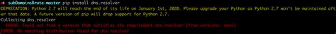 python报错：error no matching distribution found for dns resolver weixin