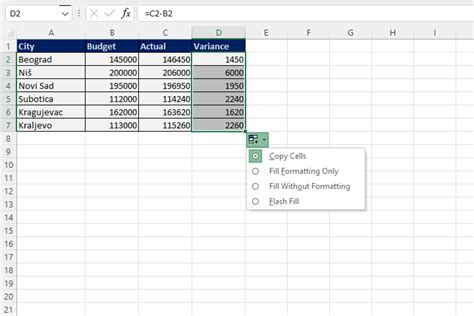 Copying Formulas Excel Kitchenette